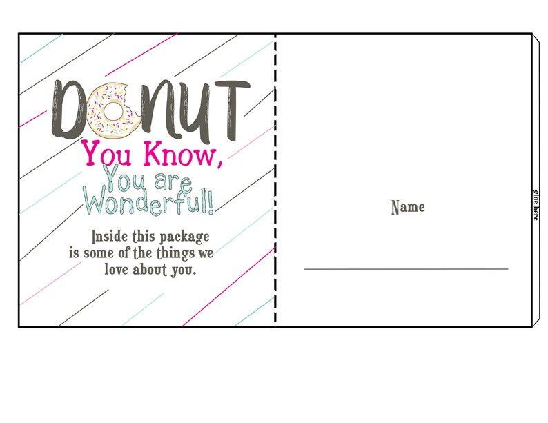 Donut You Know You Are Wonderful Donut Package Gift Tags - Etsy