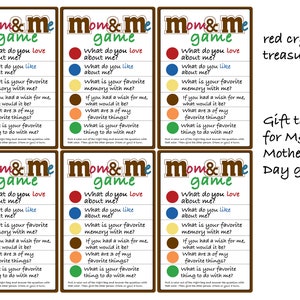 M&M, Mom and Me, Mother's Day Game for Children and Their Mom's - Etsy