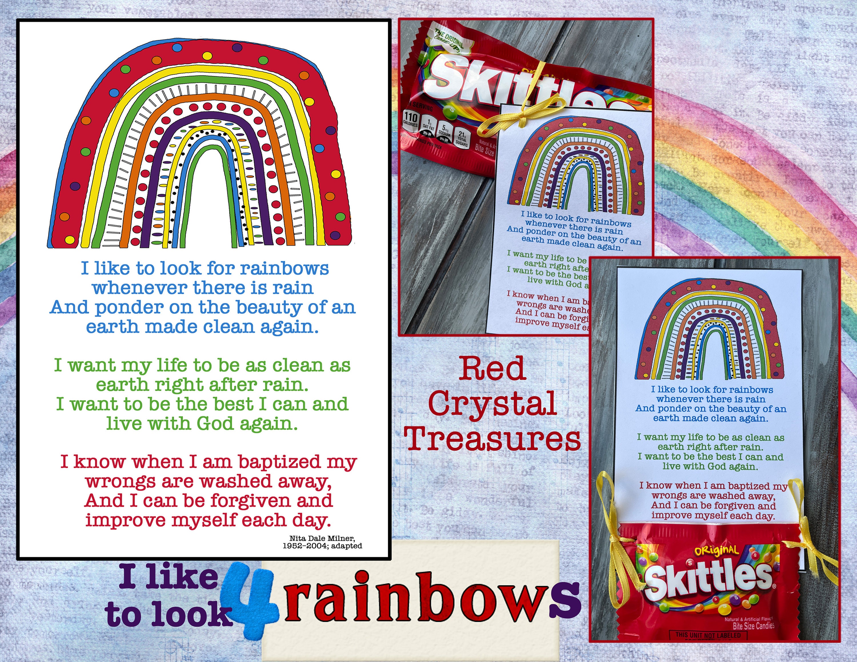 I Like to Look for Rainbows, When I Am Baptized, LDS Baptism, Skittles ...