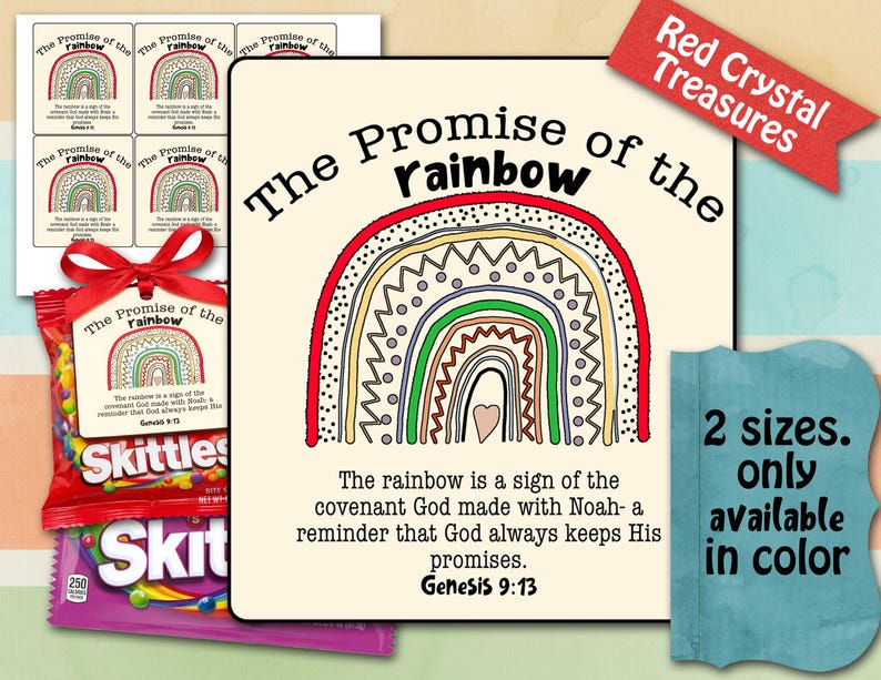 The Promise of the Rainbow, Noah and the Ark, Religious Gift Tag - Etsy