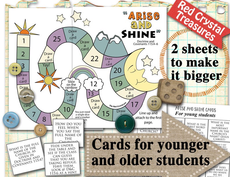 Arise and Shine, D&C 115:4-6, Come Follow Me, LDS Primary Board Game - Etsy