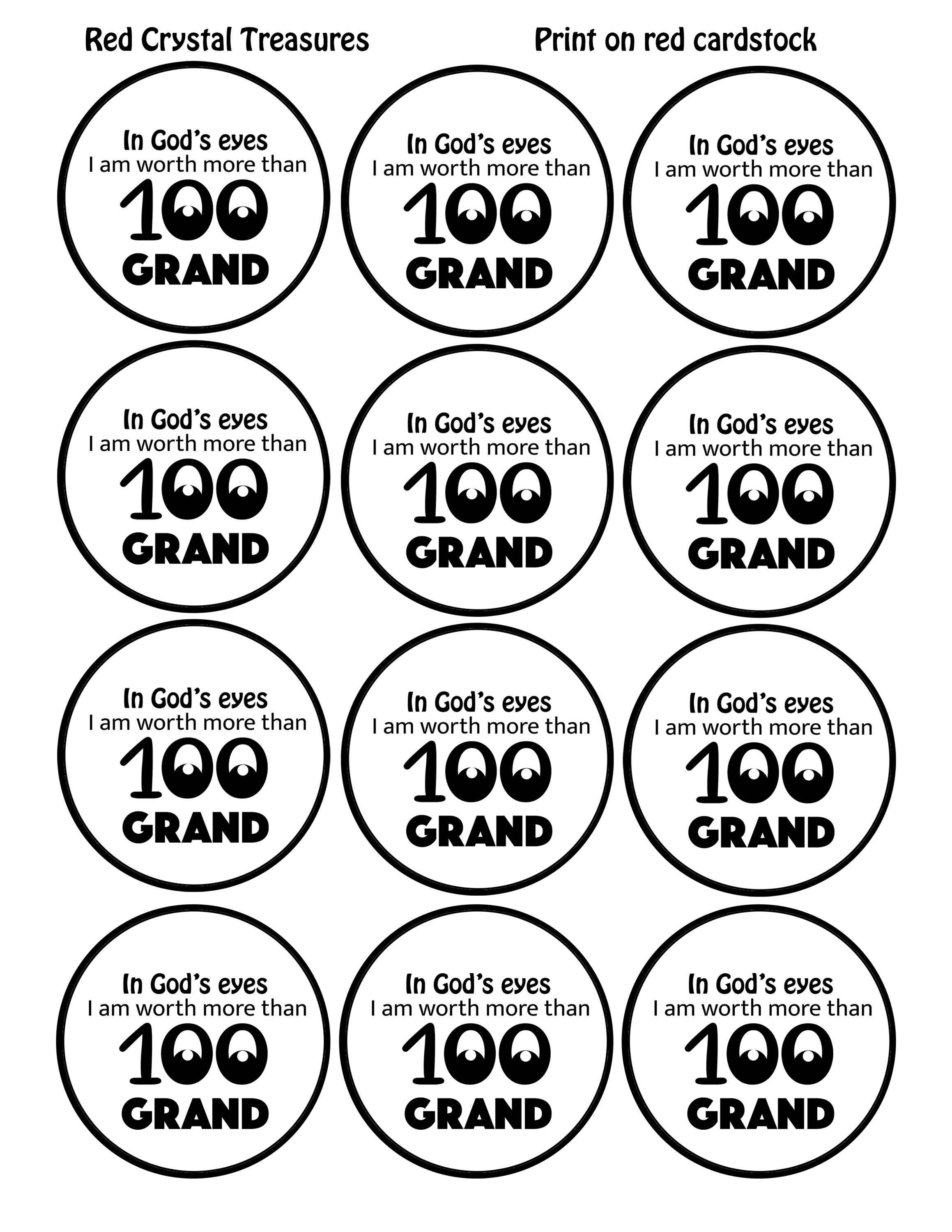 In God's Eyes, I Am Worth More Than 100 Grand, Religious Gift Tags ...