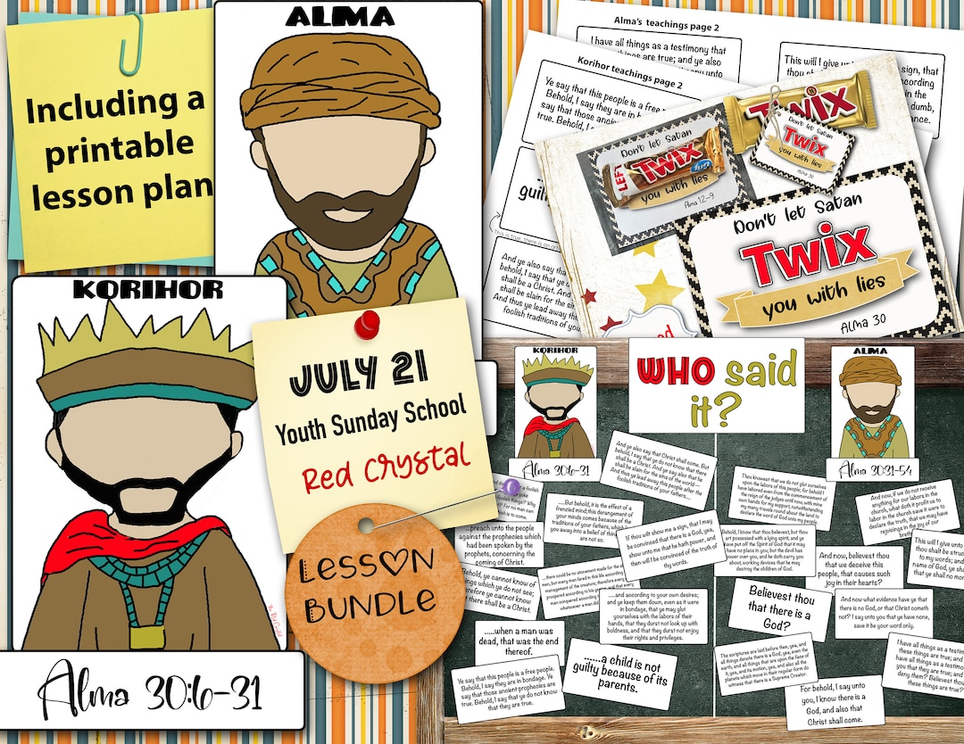 July 21, LDS Youth Sunday School Lesson Bundle, Printable's and Object ...