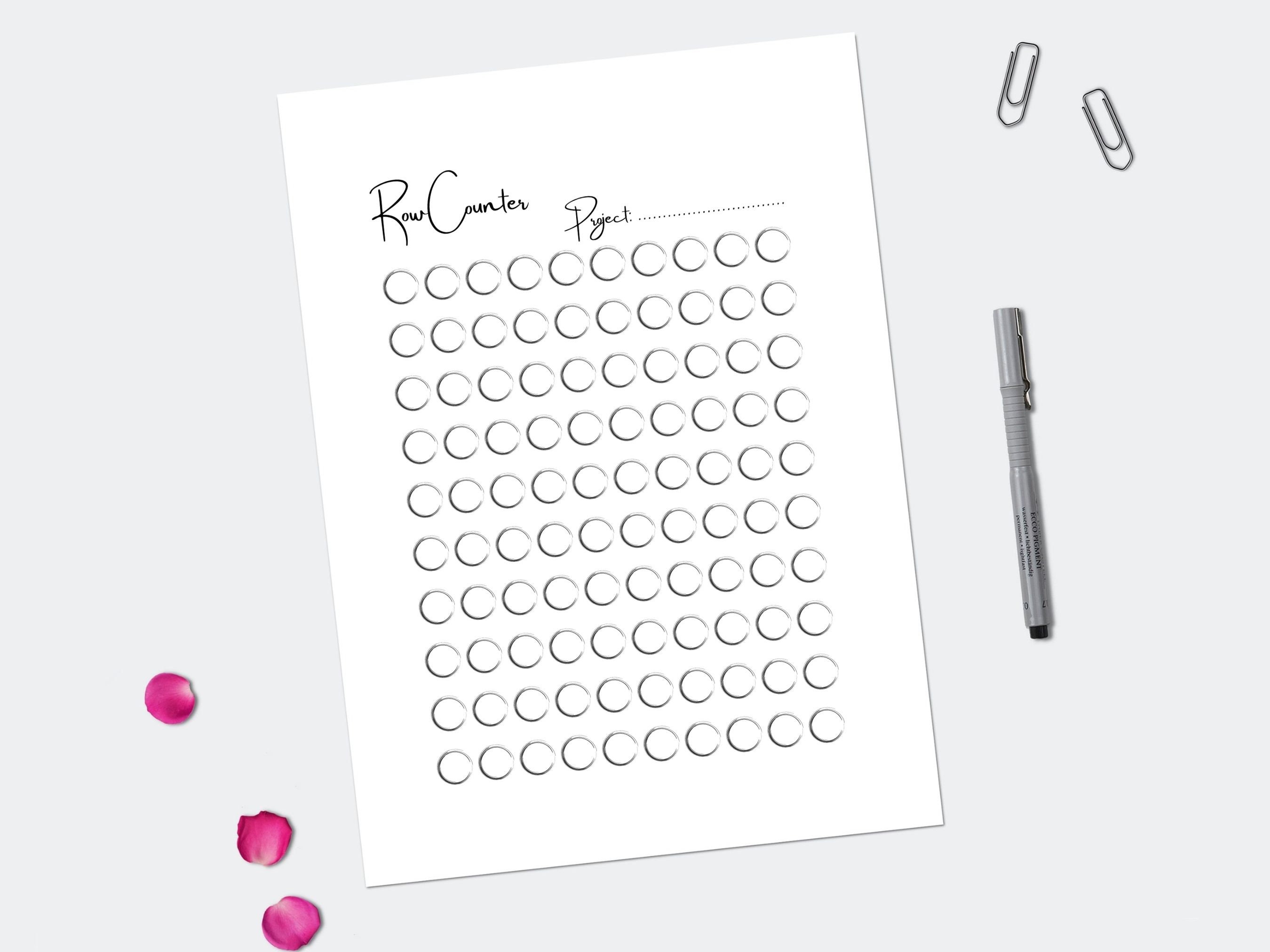 Basic Printable Row Counter for Knitting and Crochet, Digital Download ...