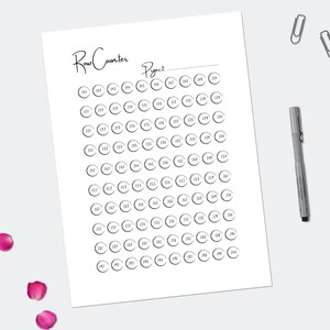 Printable Numbered Row Counter for Crochet and Knitting, Digital ...