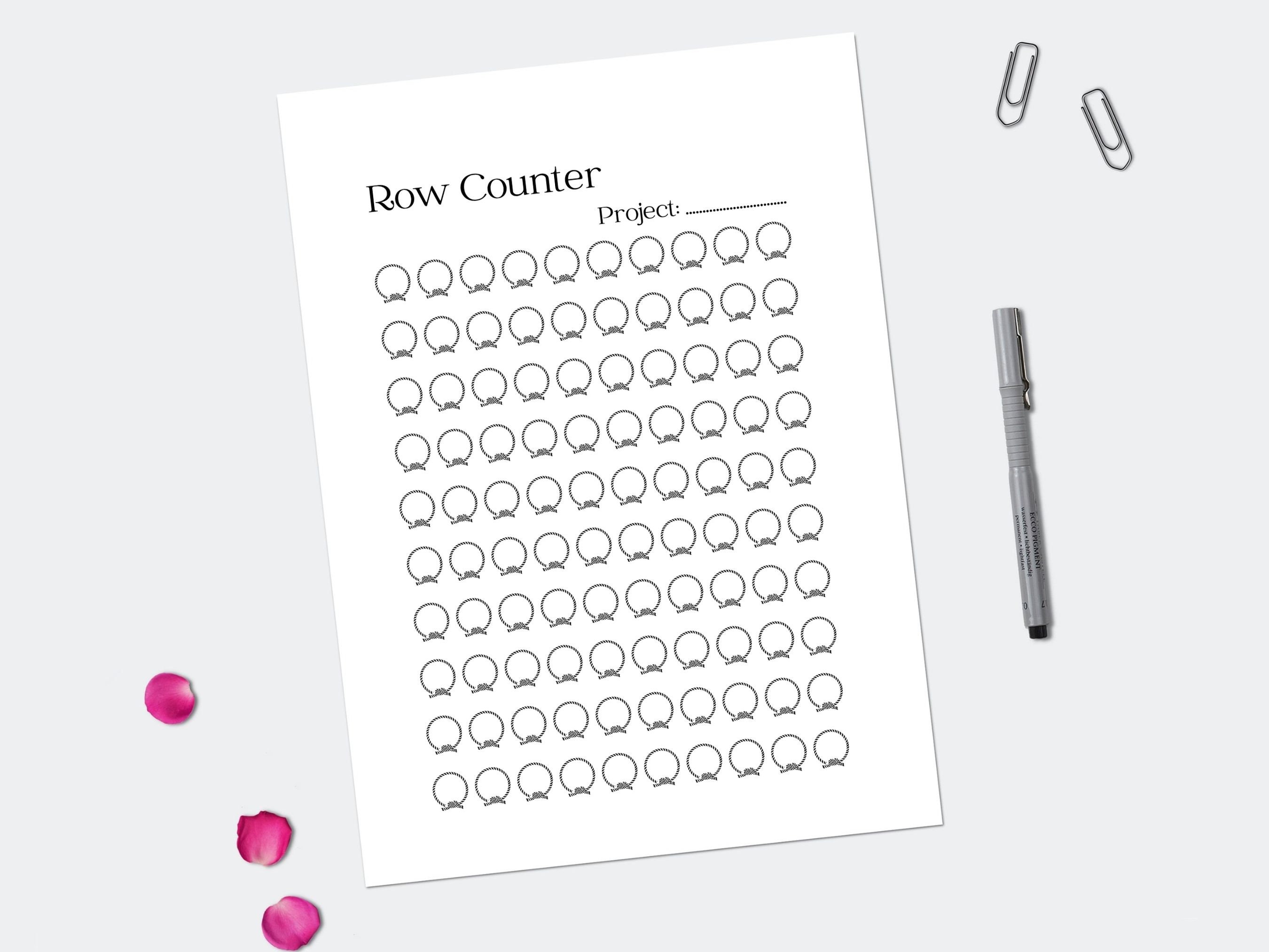 Simple Printable Row Counter for Knitting and Crochet, Digital Download ...