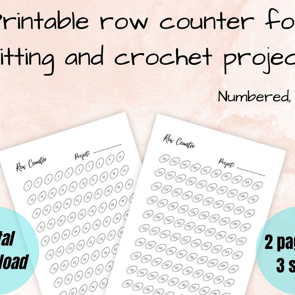 Printable Row Counter - Etsy