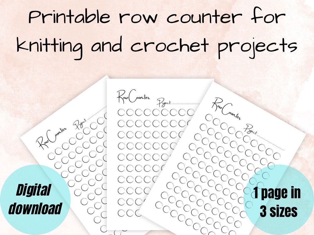 Basic Printable Row Counter for Knitting and Crochet, Digital Download ...