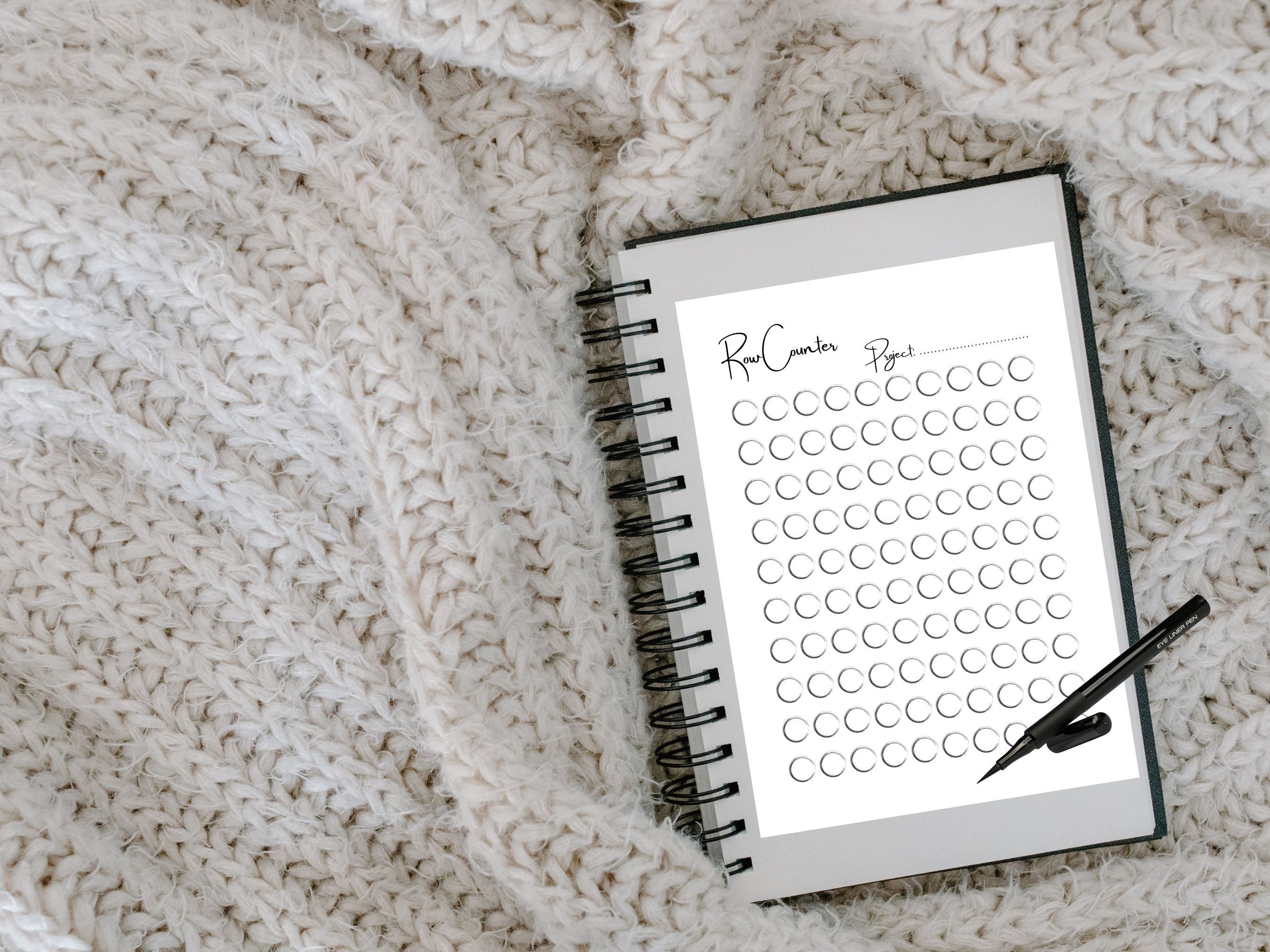 Basic Printable Row Counter for Knitting and Crochet, Digital Download ...