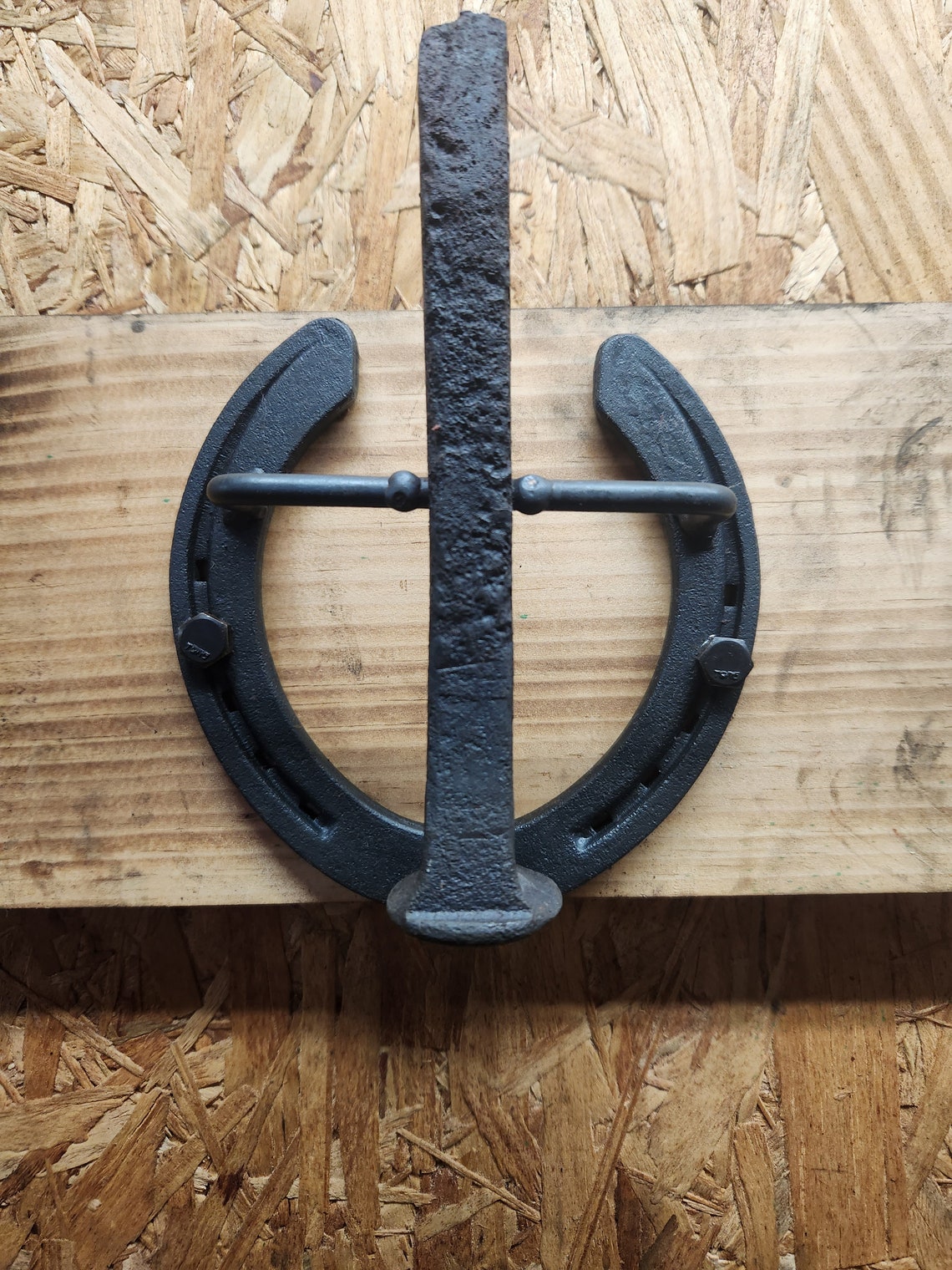 Railroad Spike Horseshoe Door Knocker - Etsy