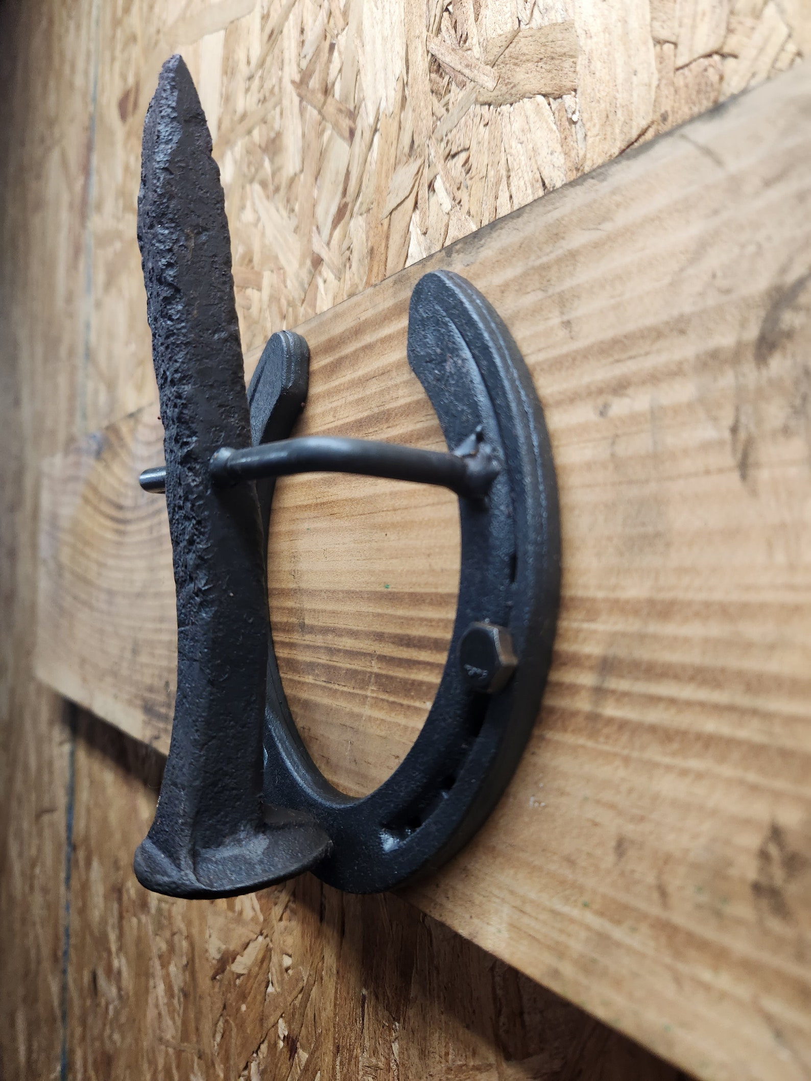 Railroad Spike Horseshoe Door Knocker - Etsy