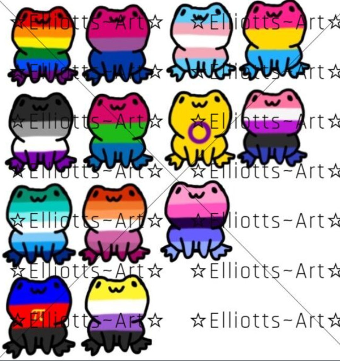 LGBT Frog Sticker Pack - Etsy