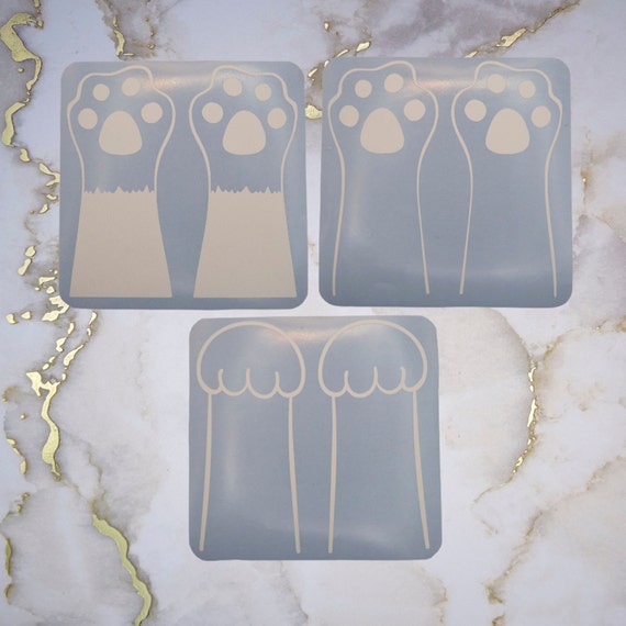 Simple Cat Paw Outline Decal Paw Print Decal Cat Mom Feline - Etsy
