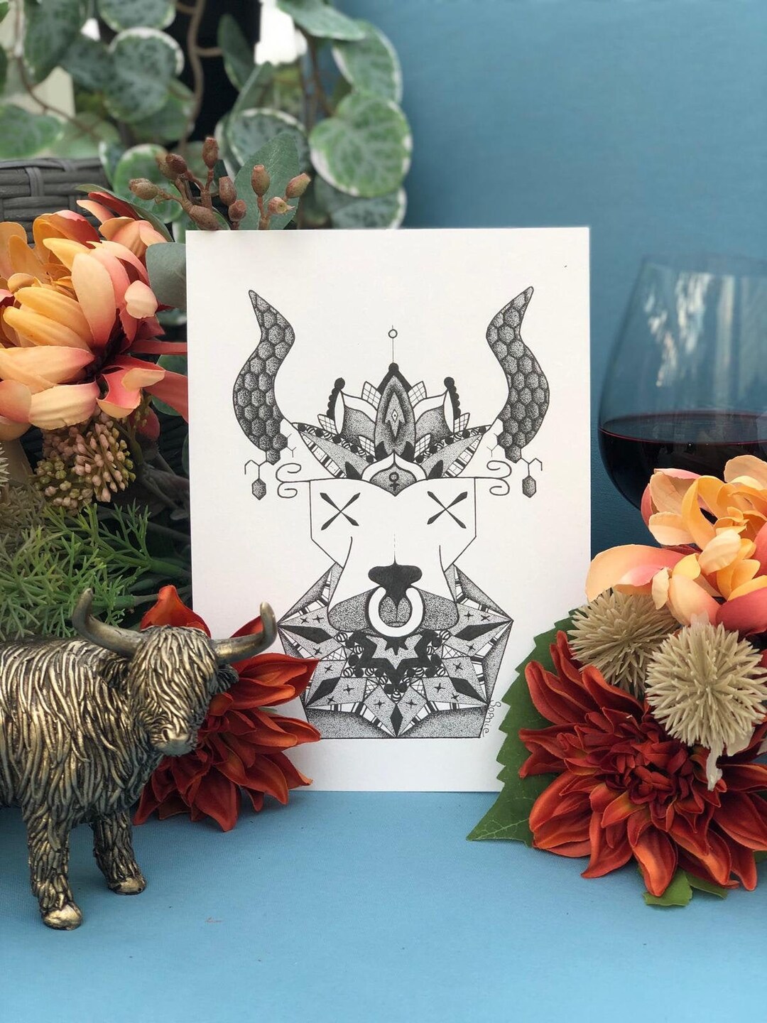 Abstract Taurus Art Print - Astrology Art - Etsy