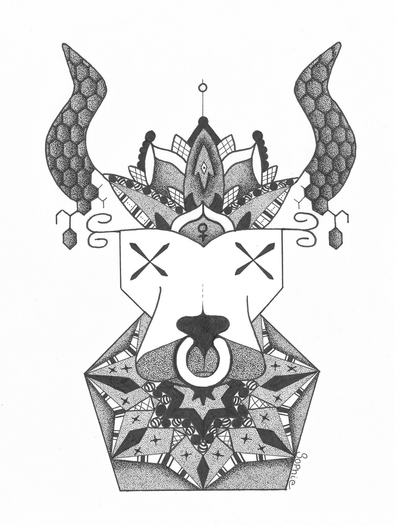 Abstract Taurus Art Print - Astrology Art - Etsy