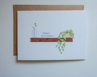 Conservatory Happy Birthday Greeting Card Happy Birthday Card Plant ...