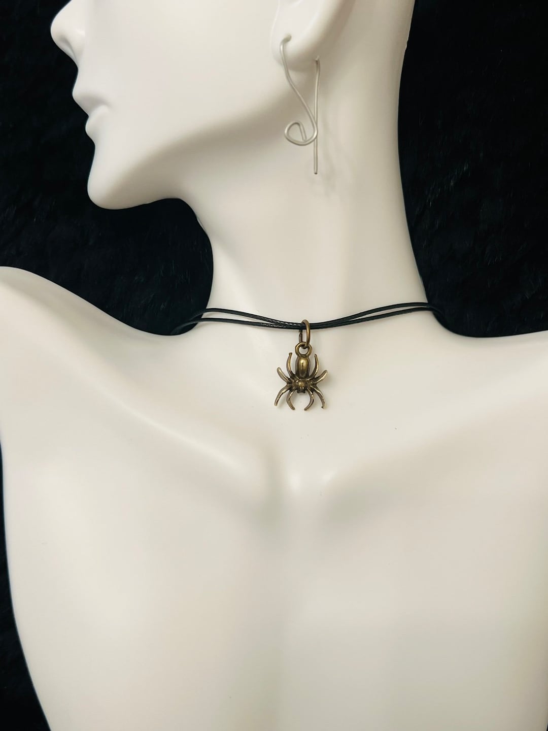 Spider Choker Necklace, Spider Necklace, Spider Choker, Silver Spider ...