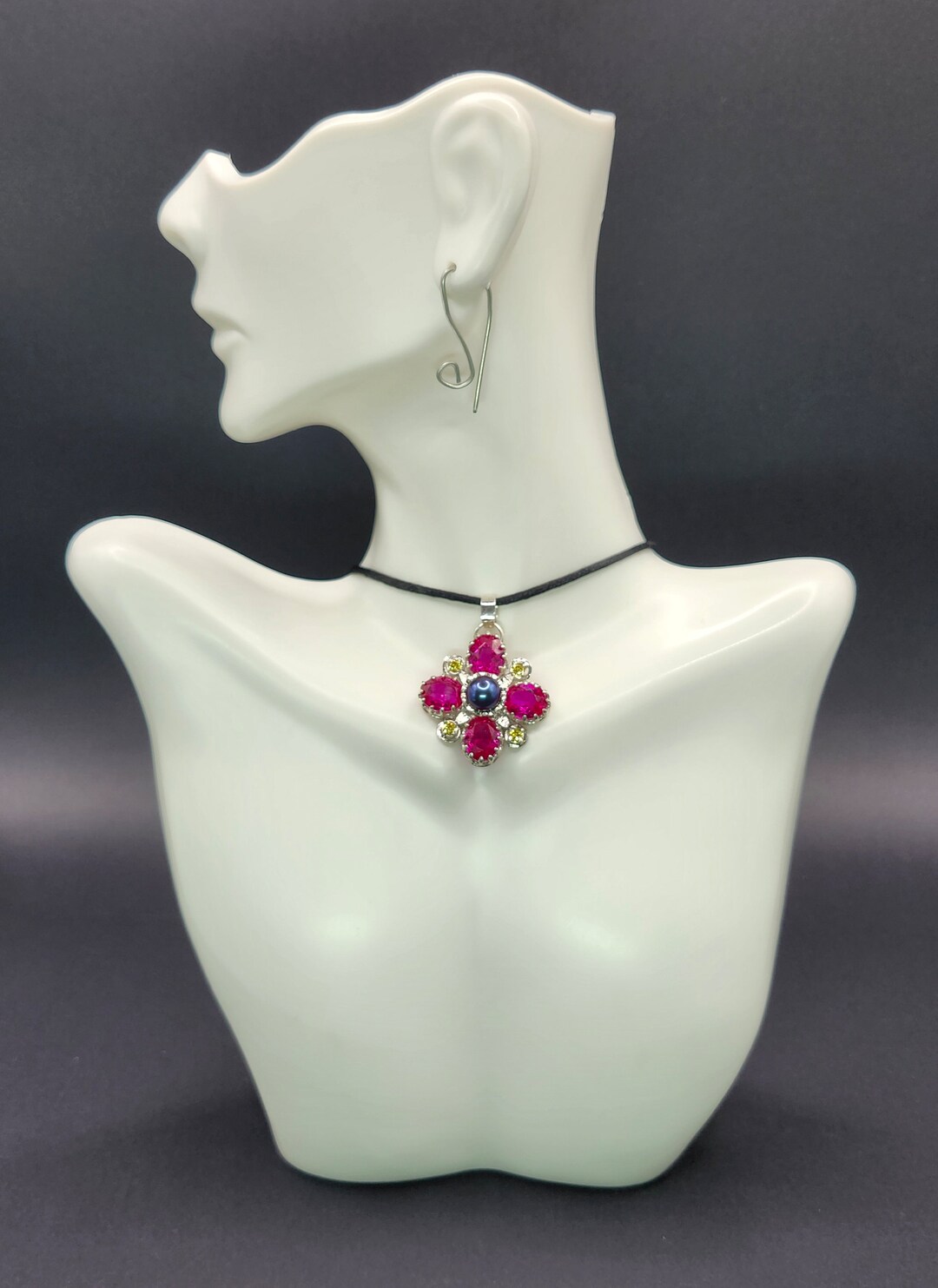 Charm Ruby Necklace, Raw Ruby Pendant, Ruby Pendant Necklace, Artistic ...