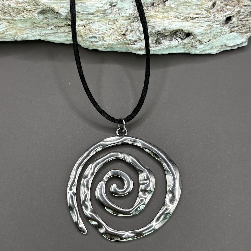 Cord Pendant Necklace Swirl - Etsy