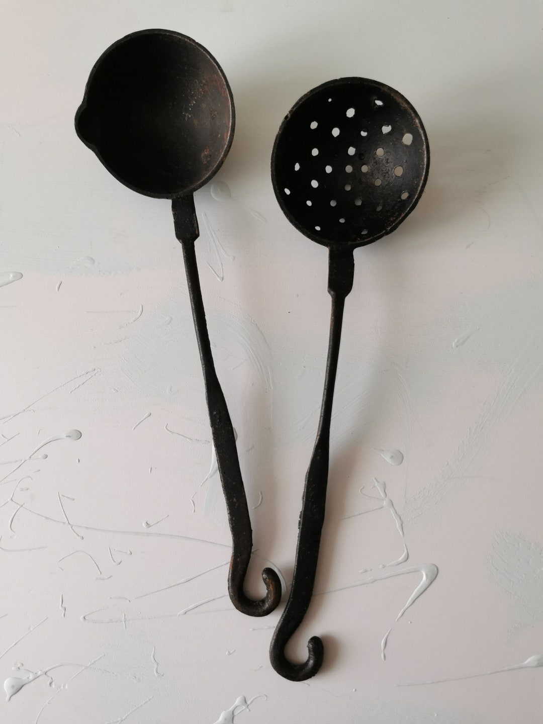 Set of 2 Vintage Cast Iron Kitchen Utensils - Etsy