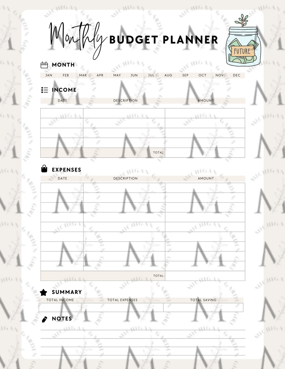 Budget Planner - Etsy