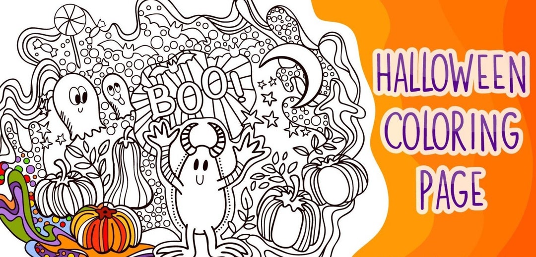 40 Halloween Coloring Pages - Etsy