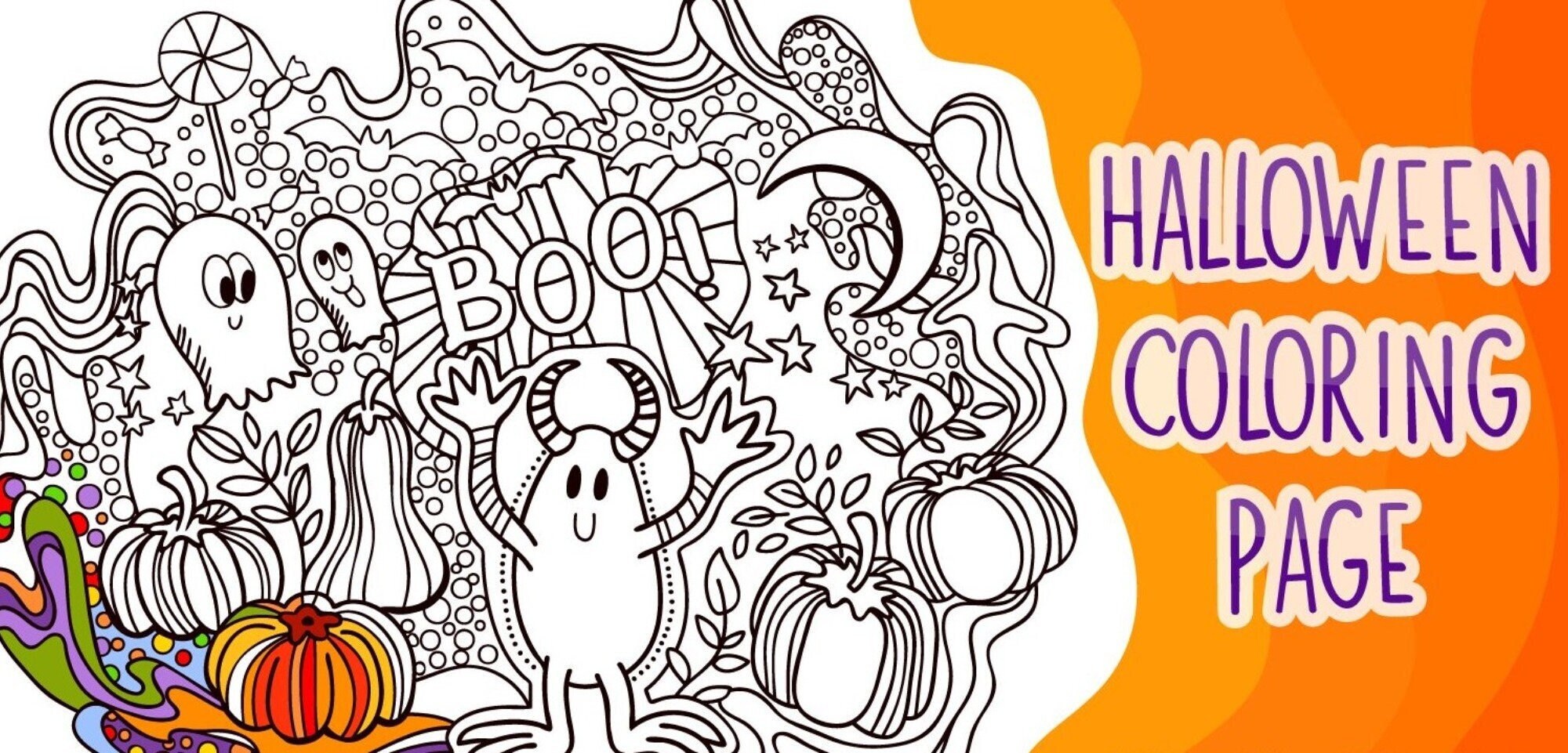 40 Halloween Coloring Pages - Etsy