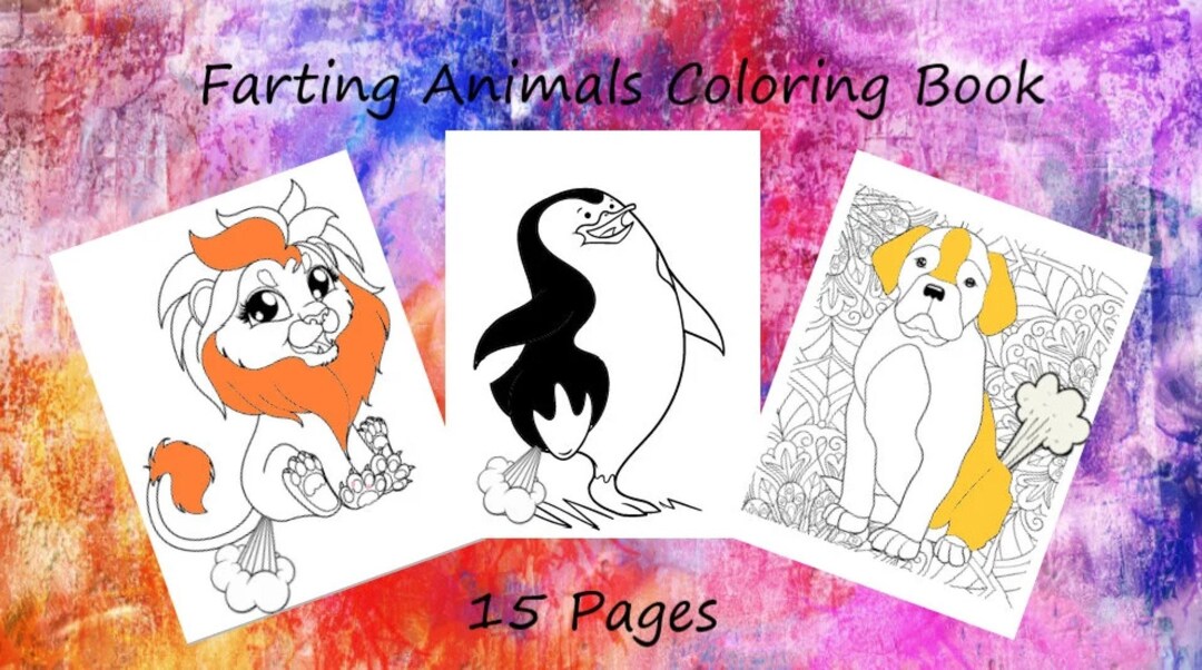 15 Hilarious Farting Animal Coloring Pages - Etsy
