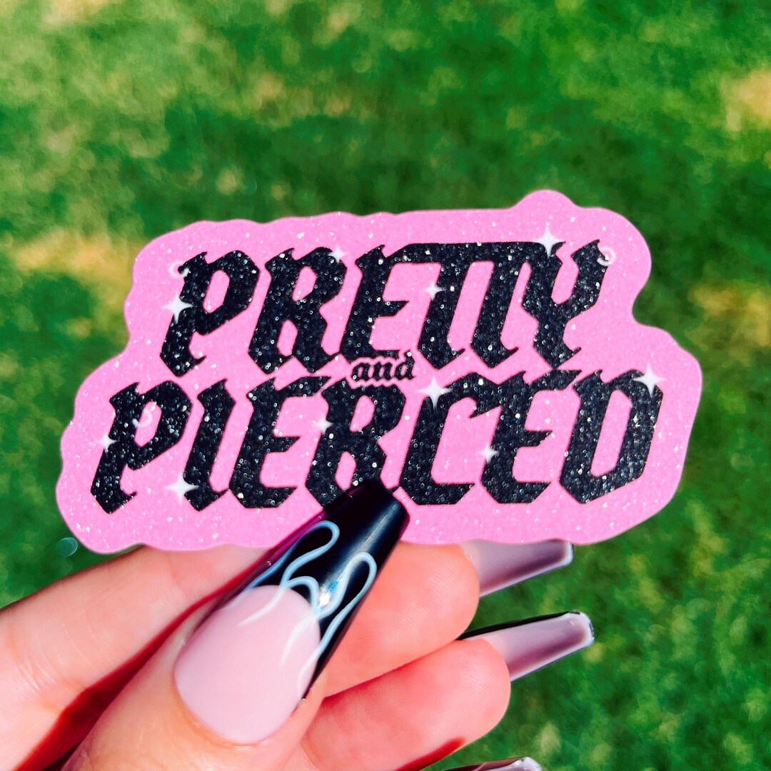 Pretty and Pierced Glitter Vinyl Stickers - Etsy
