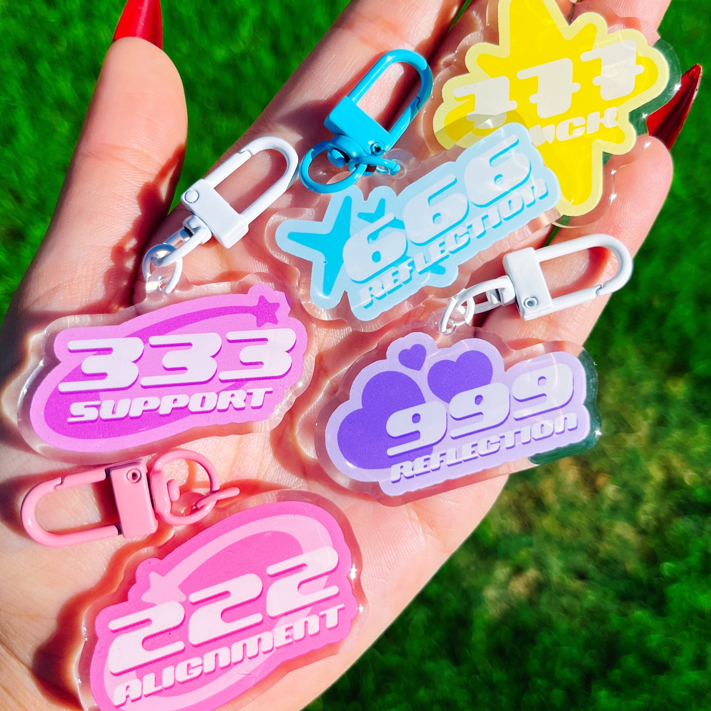 Angel Number Acrylic Keychains Y2K Keychain Cyber Keychain Angel ...