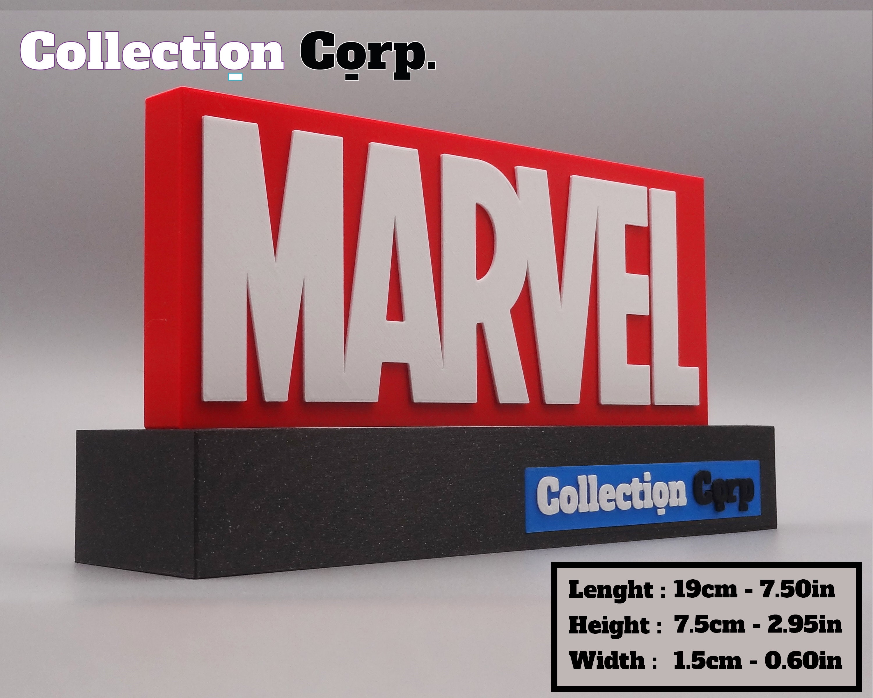 3D Art Sign Marvel-display om een ladekast of een plank met | Etsy