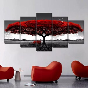Set of 5 Unframed Wall Art Paintings, Contemporary Home Decor Prints ...