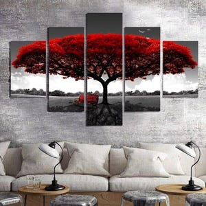 Set of 5 Unframed Wall Art Paintings, Contemporary Home Decor Prints ...