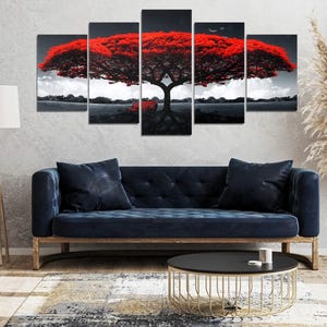 Set of 5 Unframed Wall Art Paintings, Contemporary Home Decor Prints ...