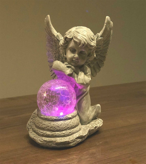 LED Solar Powered Angel Glowing Globe Garden Light Decor Color - Etsy