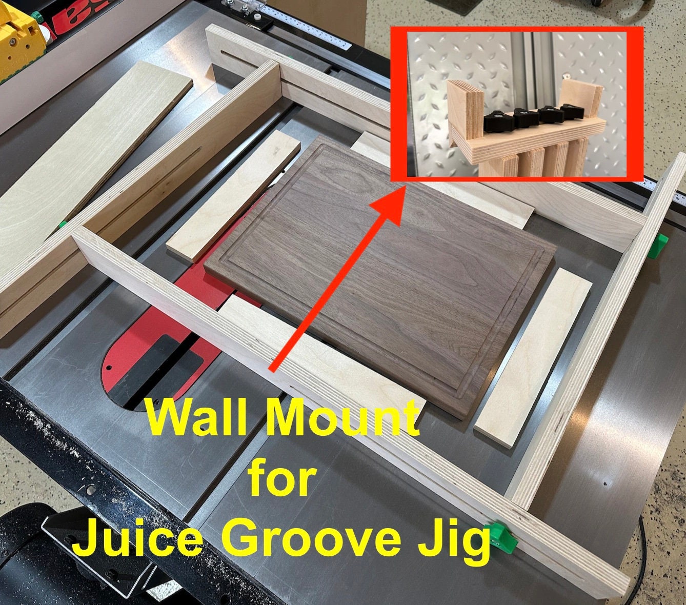 Juice Groove Jig Holder Wall Mount Holds Jig, Knobs, and Spacers French ...