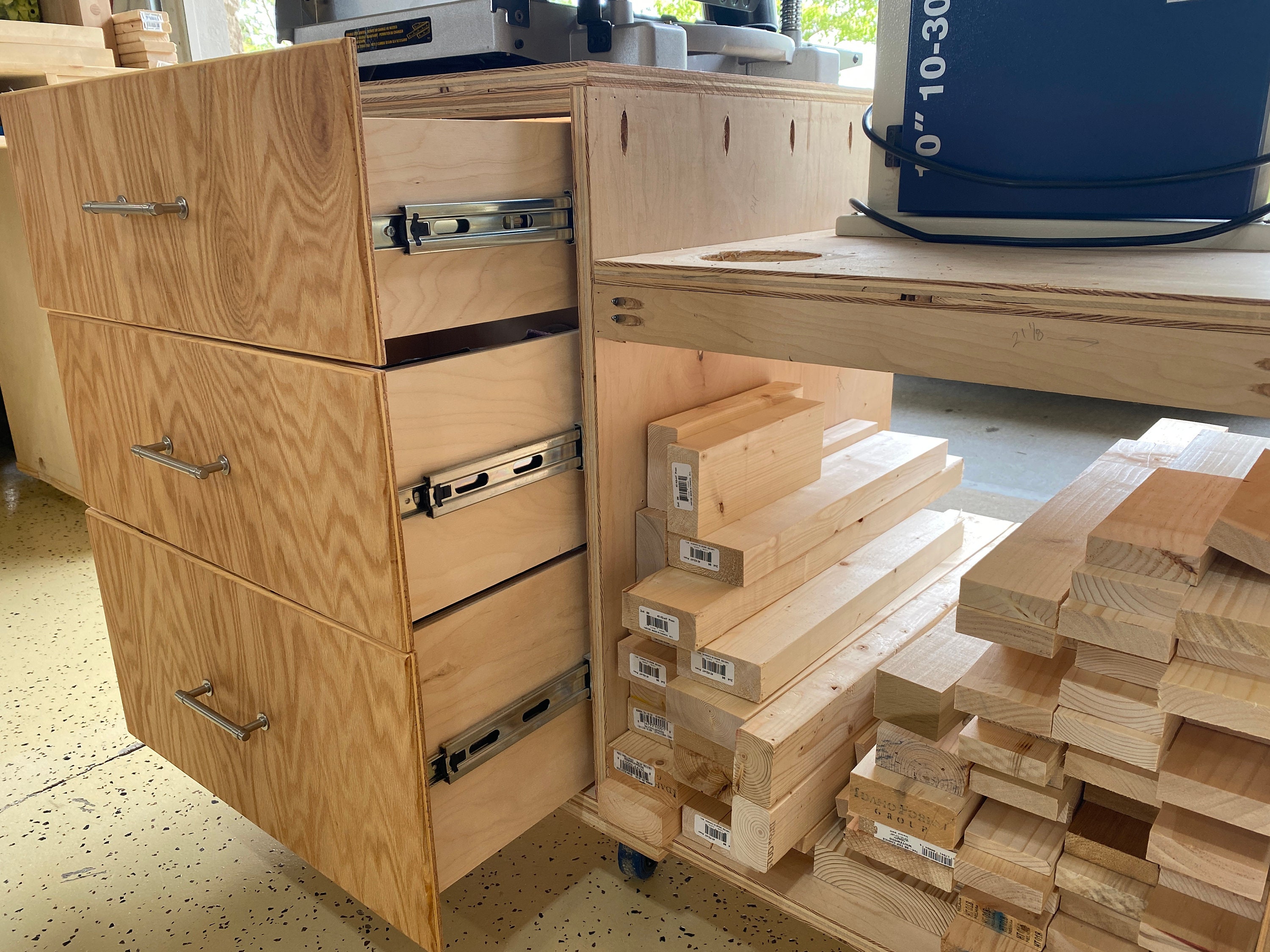 Planer Jointer Milling Cart - Two Tool Mobile Workshop Cart - One ...