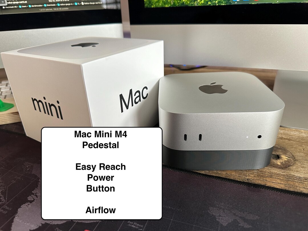 Mac Mini M4 Pedestal - Stand - Riser - Easy Reach Power Button - 2024 ...