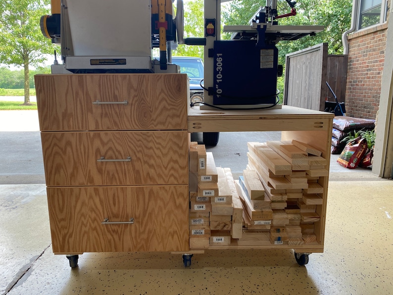 Planer Jointer Milling Cart - Two Tool Mobile Workshop Cart - One ...