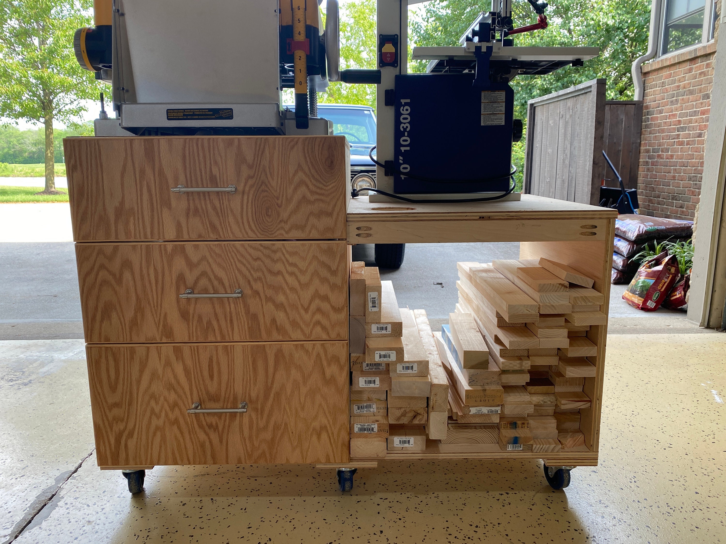 Planer Jointer Milling Cart - Two Tool Mobile Workshop Cart - One ...