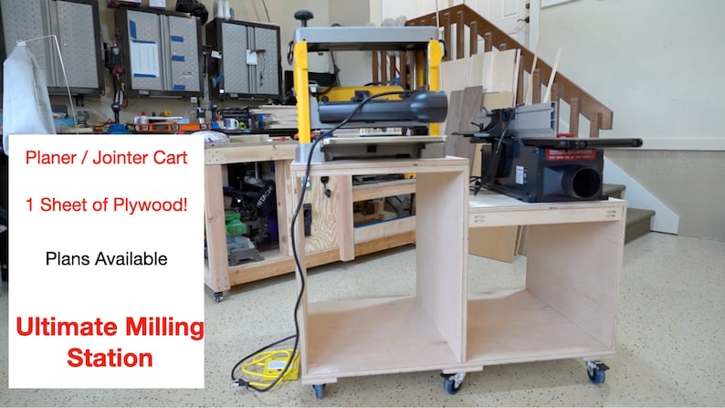 Planer Jointer Milling Cart - Two Tool Mobile Workshop Cart - One ...