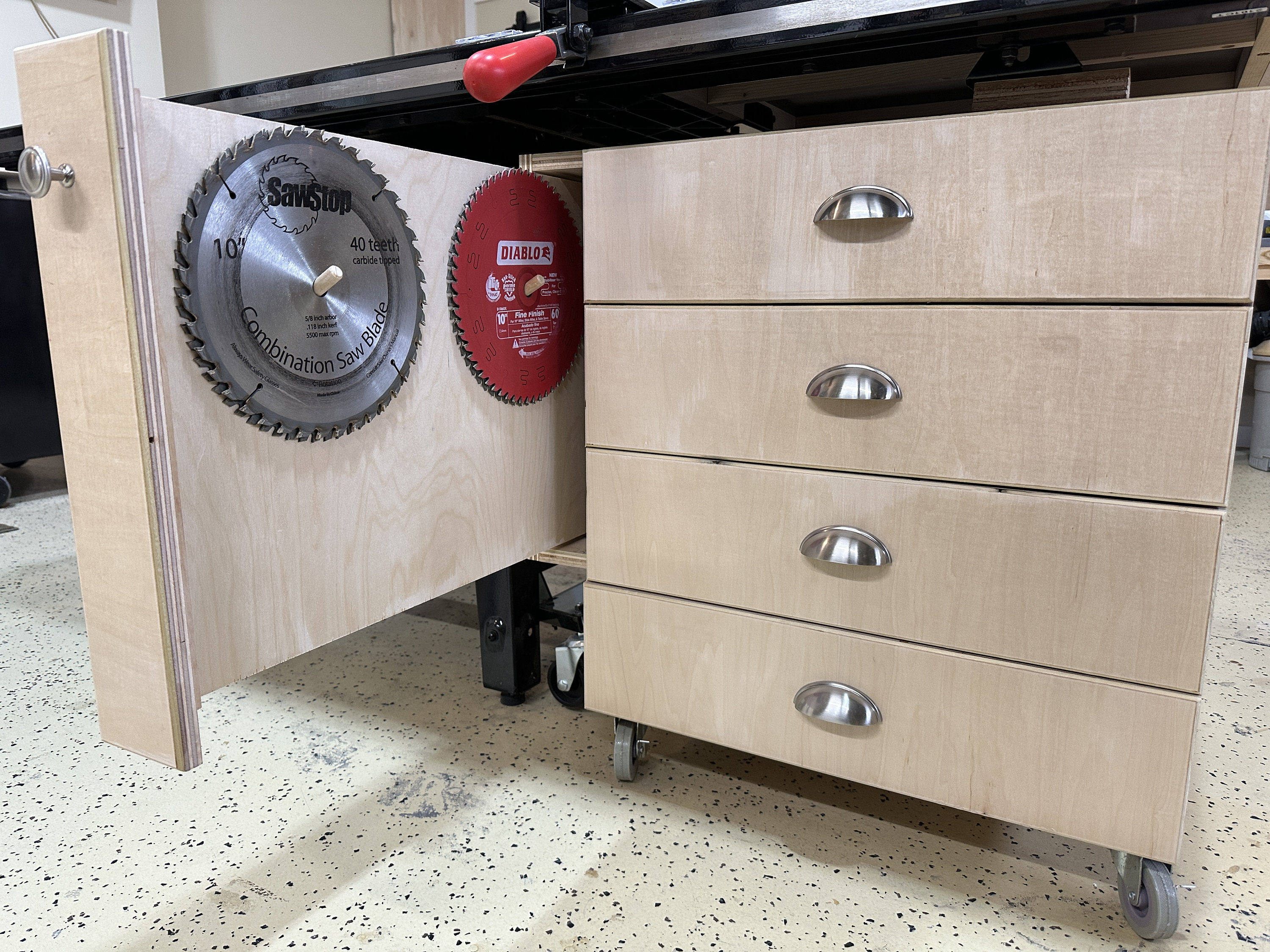 Table Saw Storage Cabinet Fits Under Most Contractor or Cabinet Saw ...