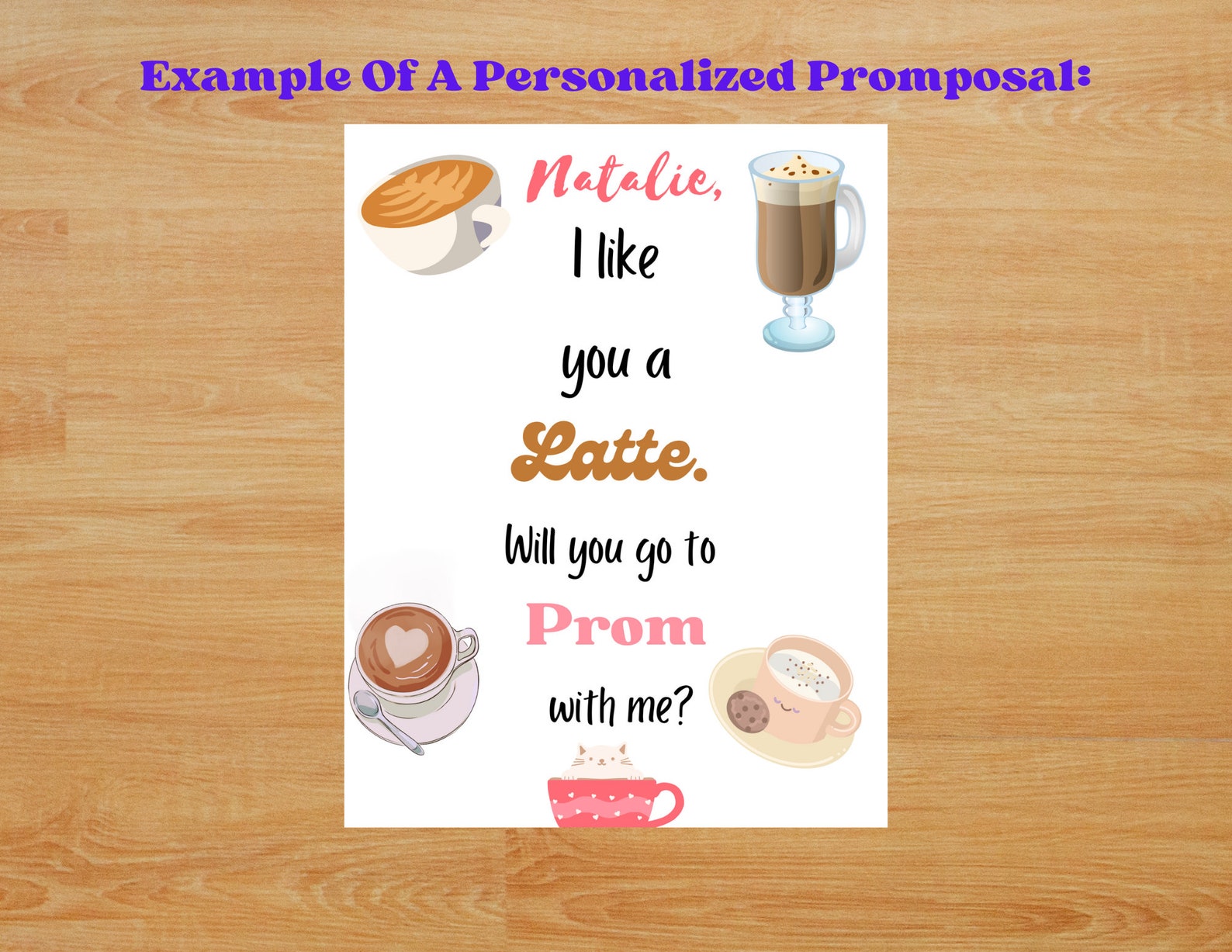 Printable Latte Prom Proposal Sign | Printable Prom Idea | Coffee ...