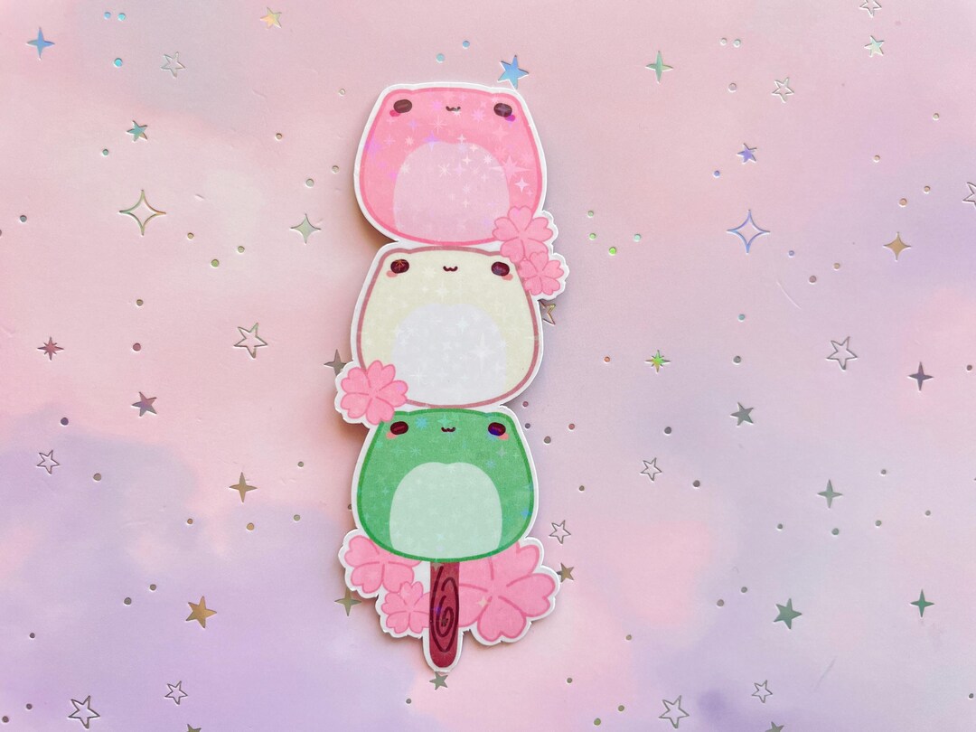 Kawaii Frog Stickers Dango Japanese Sweets | Cute Frog Mochi Candy ...