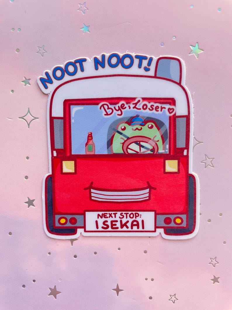 Frog Sticker Kawaii Isekai Truck Kun Meme Sticker Vinyl Stickers ...