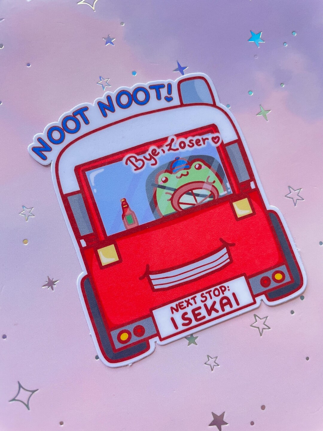 Frog Sticker Kawaii Isekai Truck Kun Meme Sticker Vinyl Stickers ...