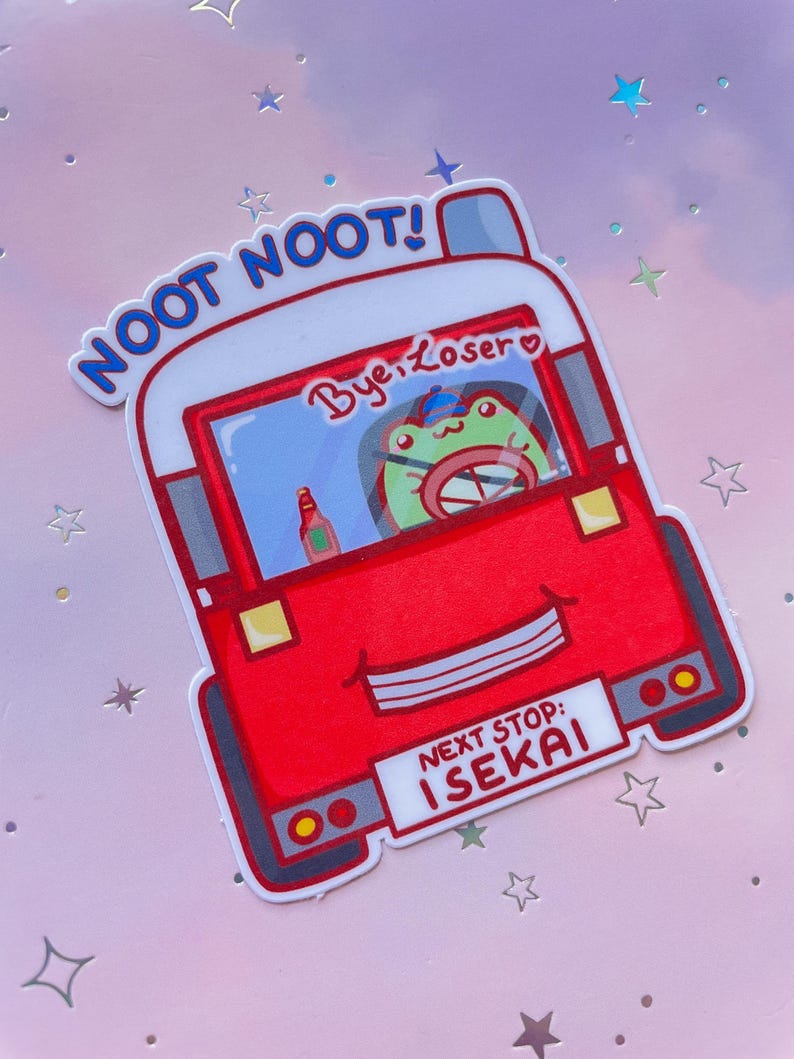Frog Sticker Kawaii Isekai Truck Kun Meme Sticker Vinyl Stickers ...