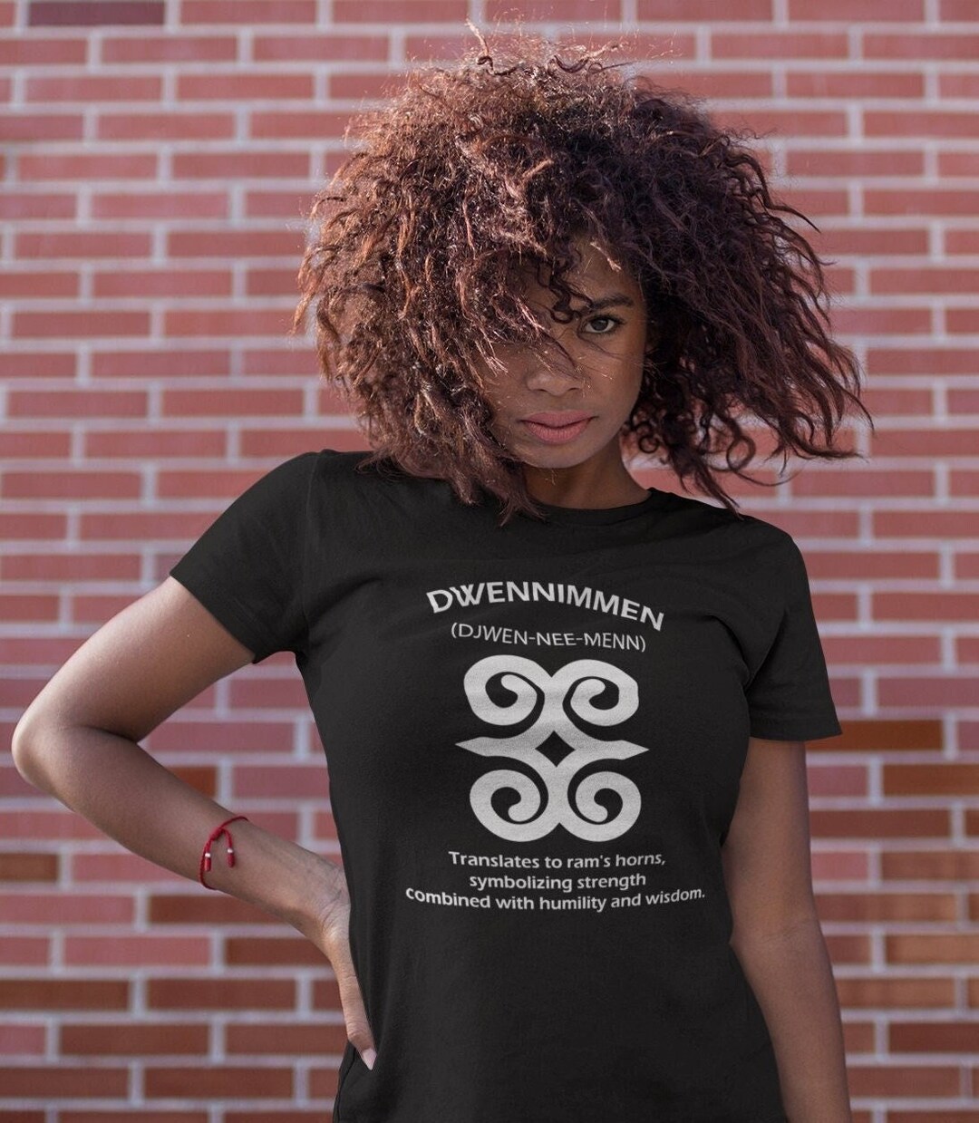 Strength & Humility Adinkra T Shirt Dwennimmen Tattoo Black African ...