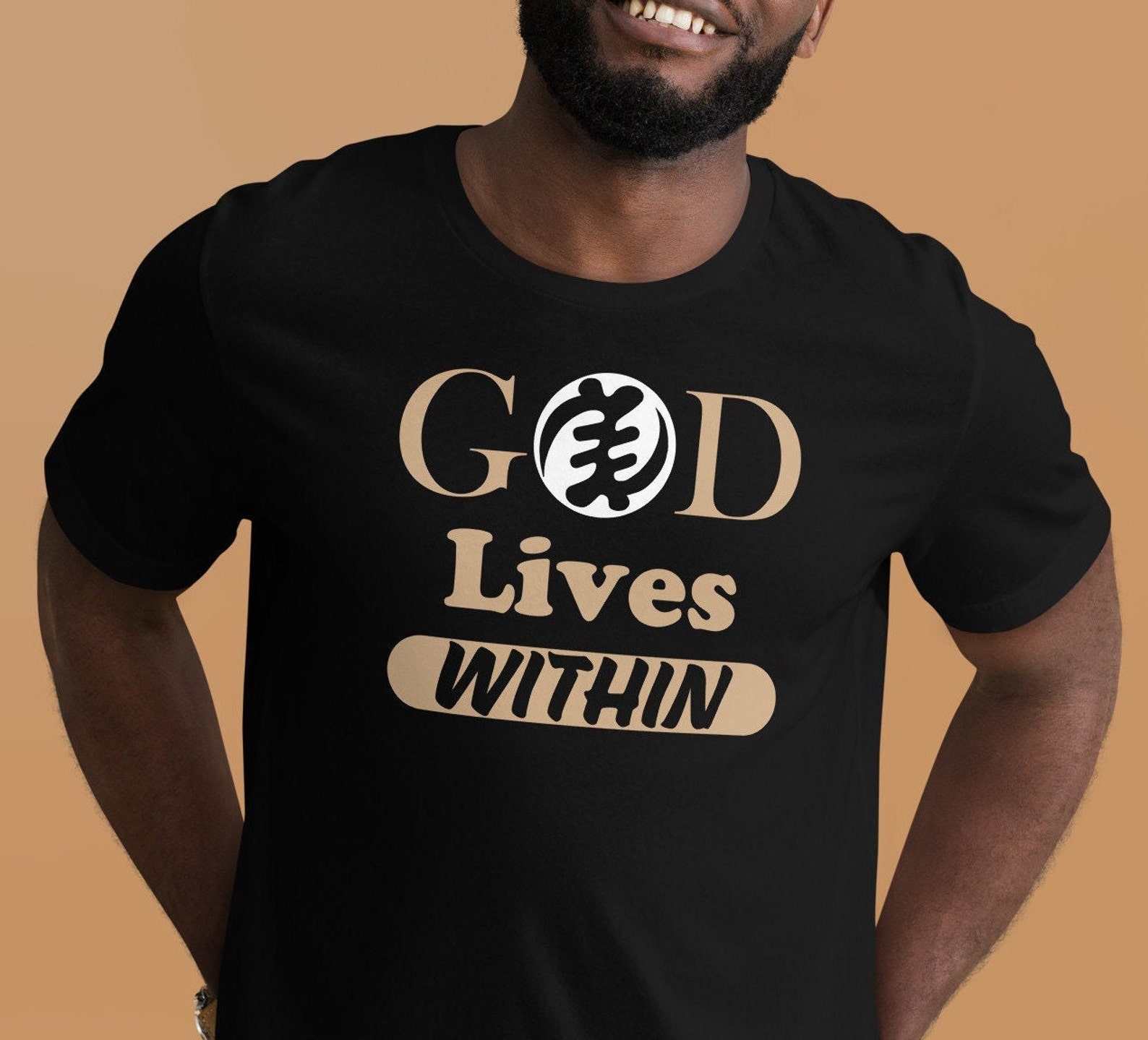 God Lives Within Adinkra Symbol T-shirt Gye Nyame Black Culture History ...