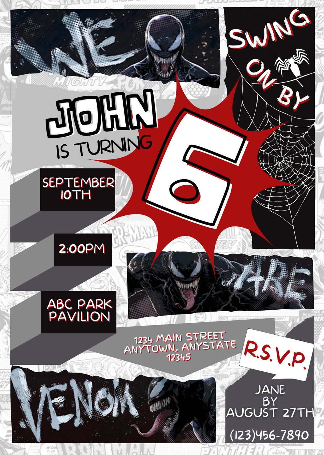 Venom Birthday Invitation - Etsy